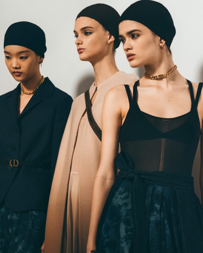 Backstage at Dior